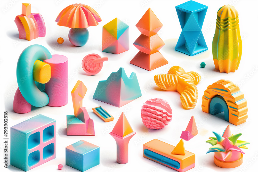 The collection clipart isolate items featuring a various of playful ...
