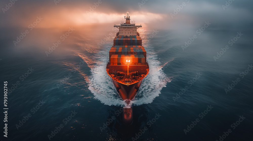 Container cargo ship global business logistics import export freight ...