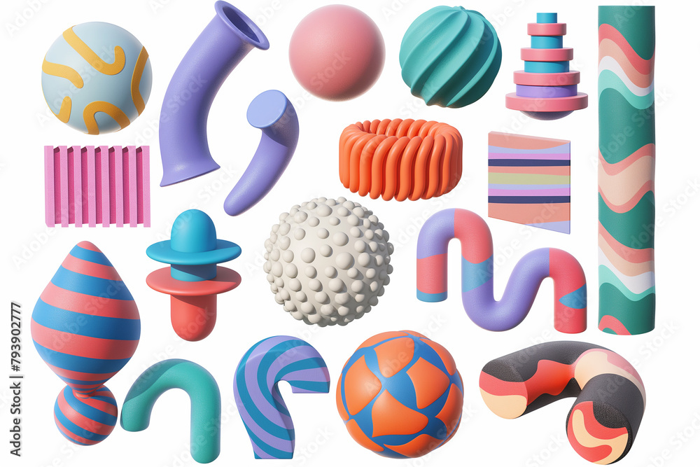The collection clipart isolate items featuring a various of playful ...