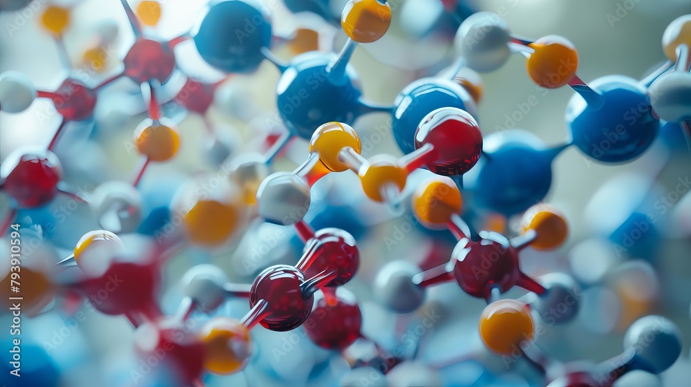 A model represents the molecular structure of the adrenaline molecule ...