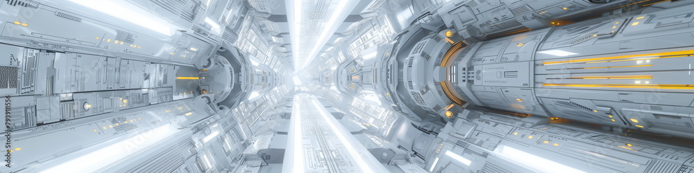 Scifi cyber space age material power charge chamber multifunctional background room.Sci-fi ...
