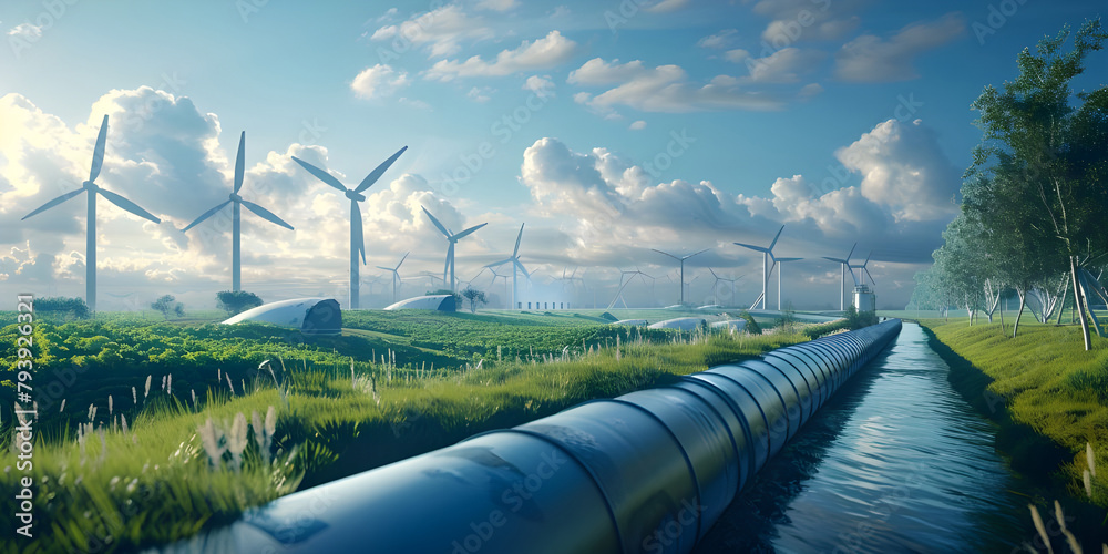 Foto de Sustainable Energy Infrastructure: Hydrogen Pipeline and Wind ...