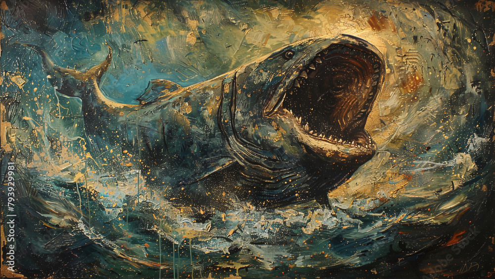 Jonah and the Great Fish: Inspirational Biblical Art with Catholic ...