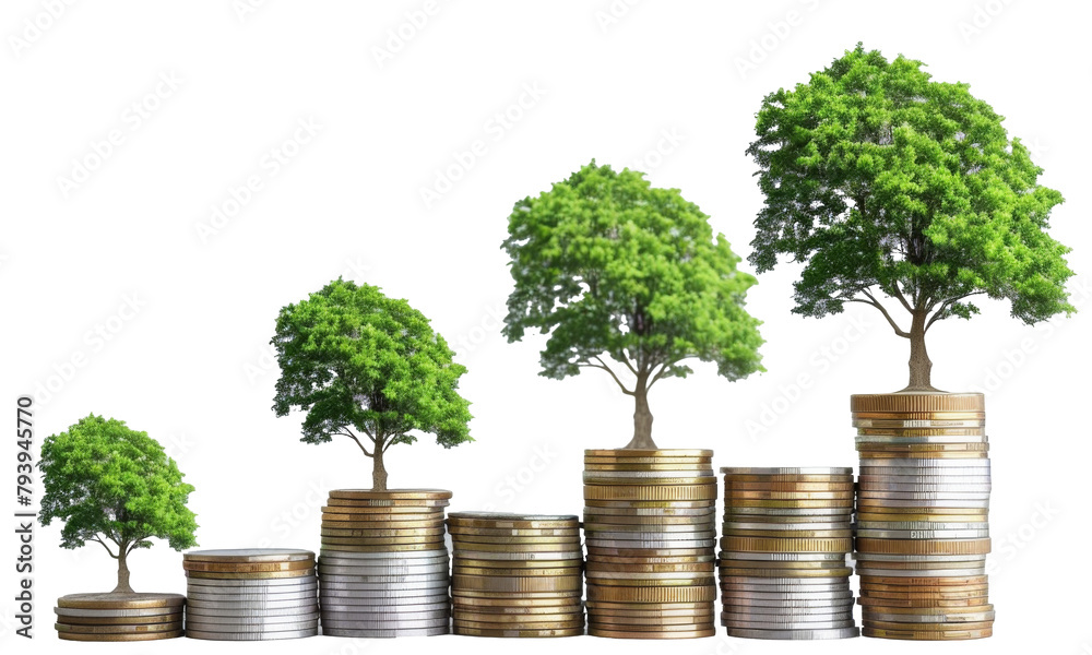 tree growing from money isolated on a transparent background. PNG Stock ...
