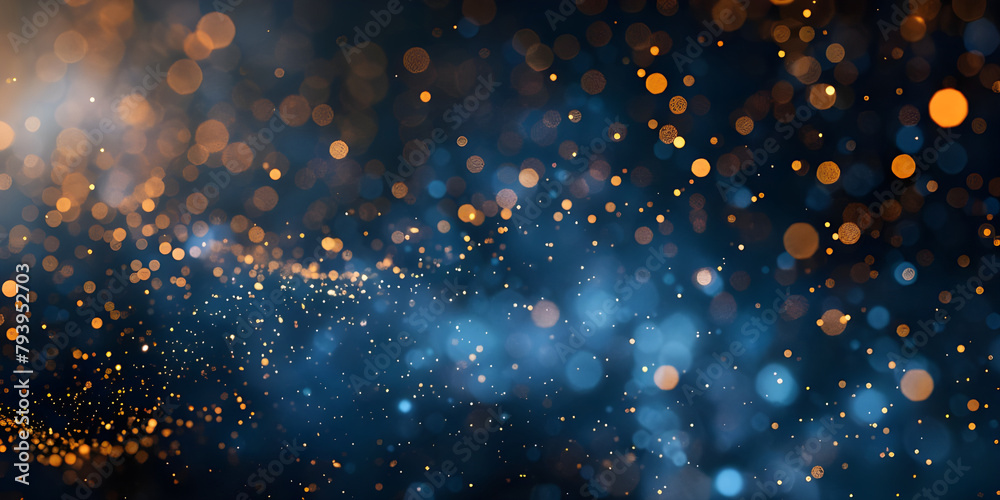 Dynamic Dark Blue and Gold Particle Background, Elegant Dark Blue and ...