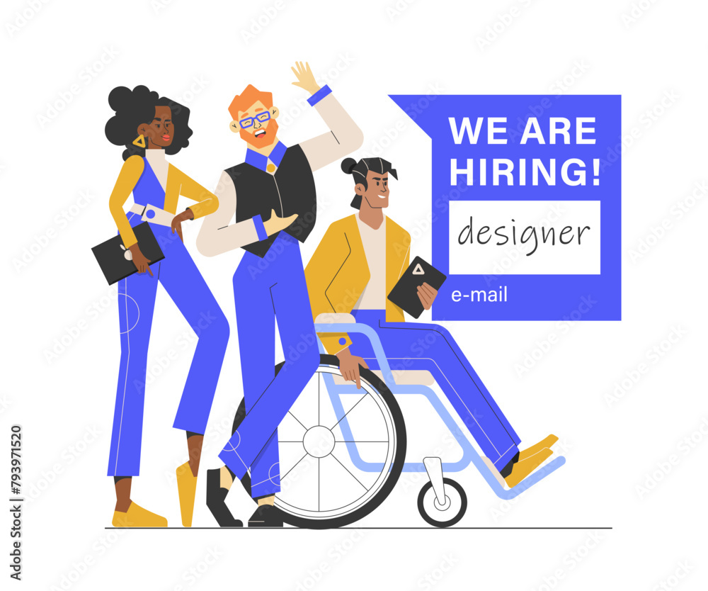 We are hiring! Advertising poster for the recruitment of new employees ...