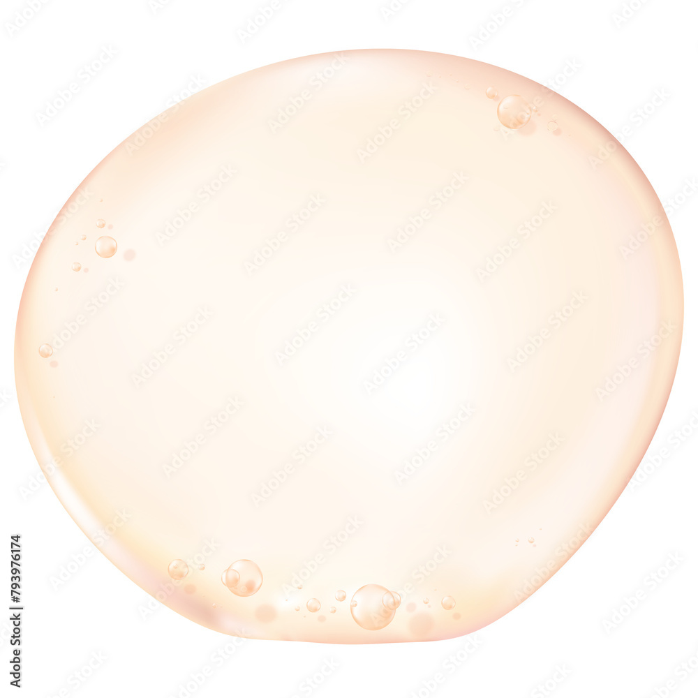 Gel serum drops with bubbles surface background.Vector 3d Clear Liquid ...