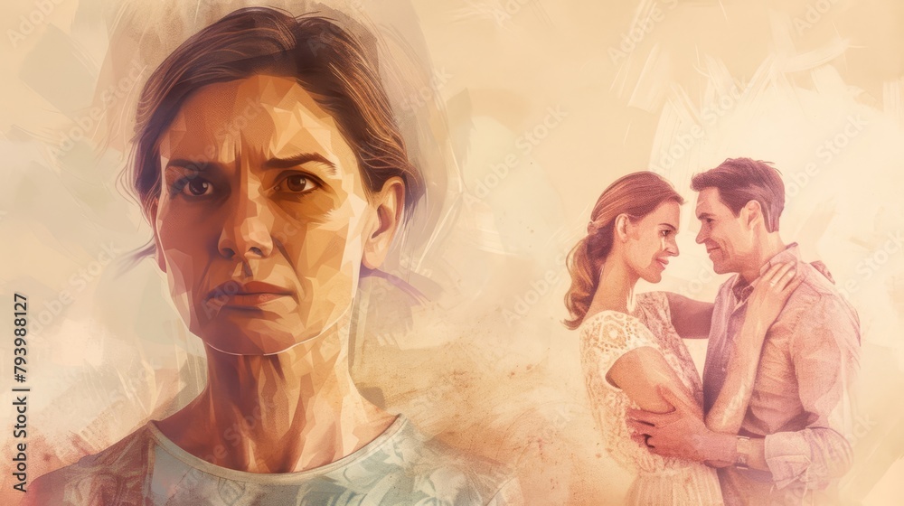 Emotional life stages illustration, suitable for introspective articles ...