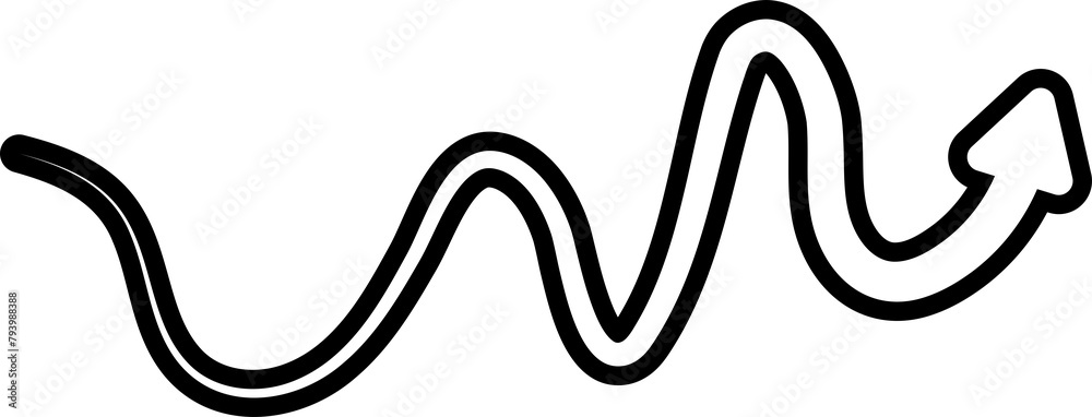 Arrows bold line hand drawn doodle in cartoon style Stock Illustration ...