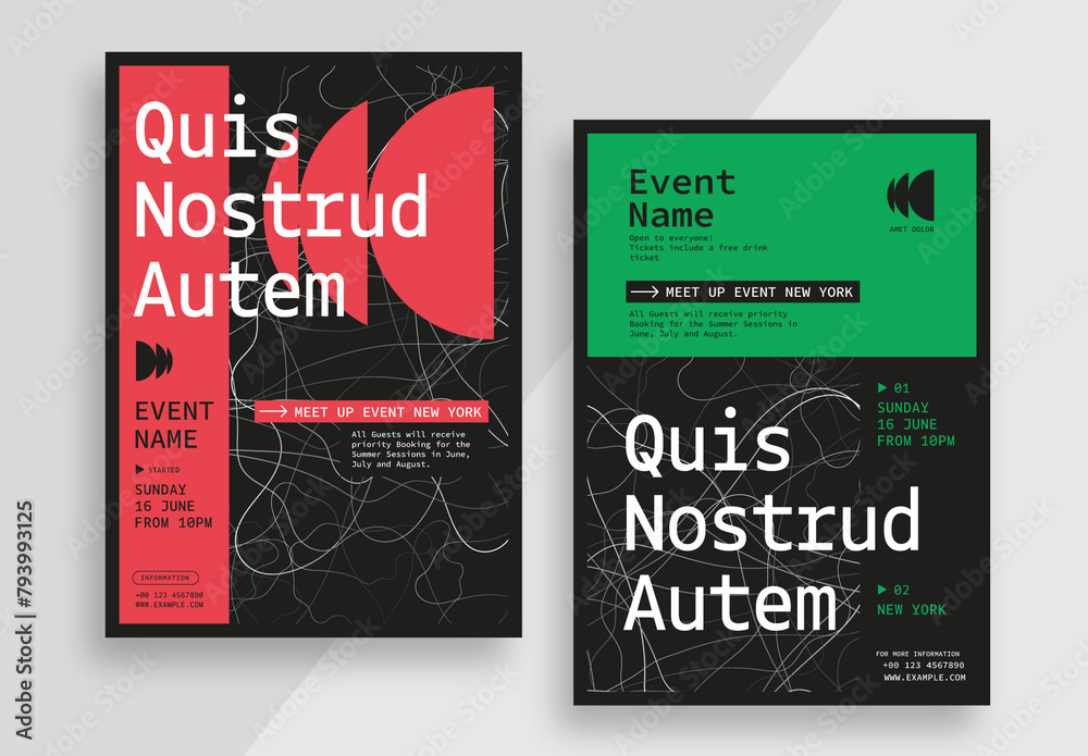 Event Modern Posters Design Layout with Bold Typography Stock Template ...