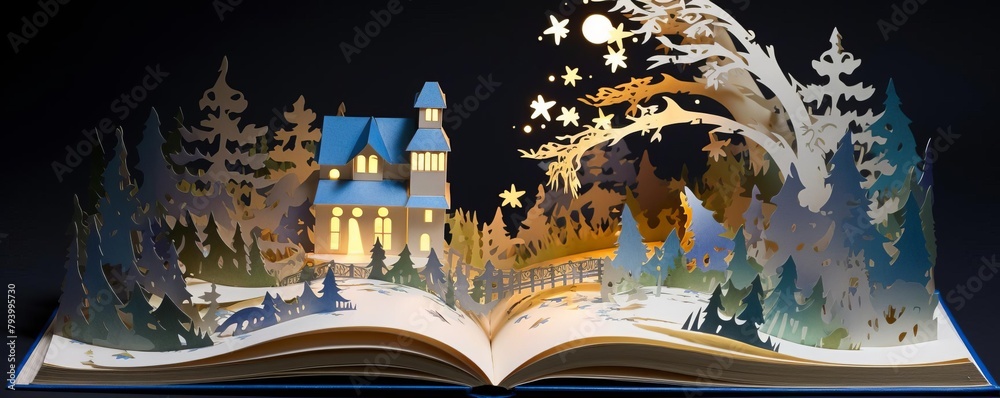 Storybook for children illustrated with detailed papercut art ...