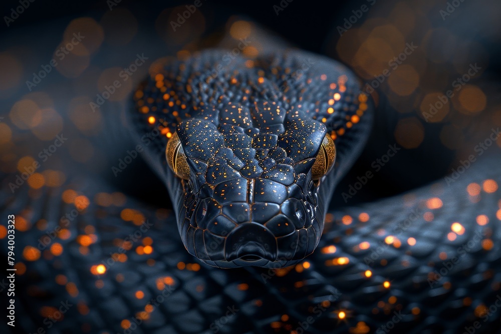 King Cobra: Erecting its hood with menacing eyes, illustrating the apex ...