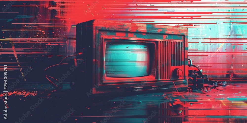 Glitch camera effect. Retro VHS background. Old video template. No ...