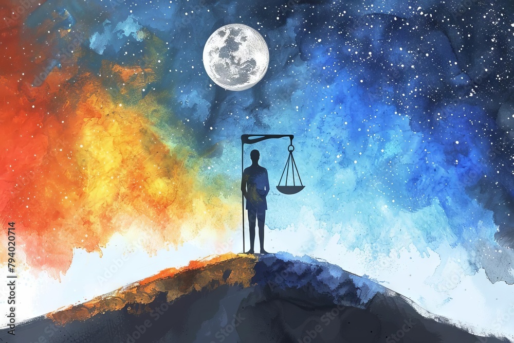 balancing doubt and certainty conceptual illustration of human emotions ... balancing doubt and certainty conceptual illustration of human emotions ...