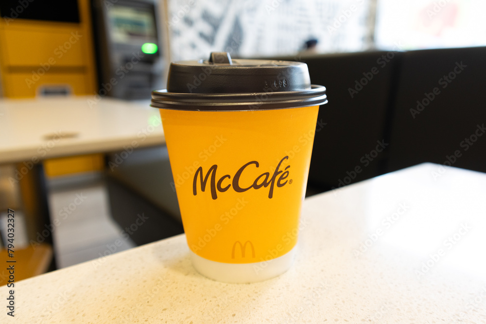 Small McDonald's Coffee inside a McDonald's Restaurant on February 24 ...