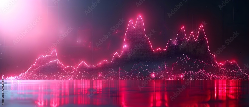 3D line graph showing steady upward trend with each segment higher ...