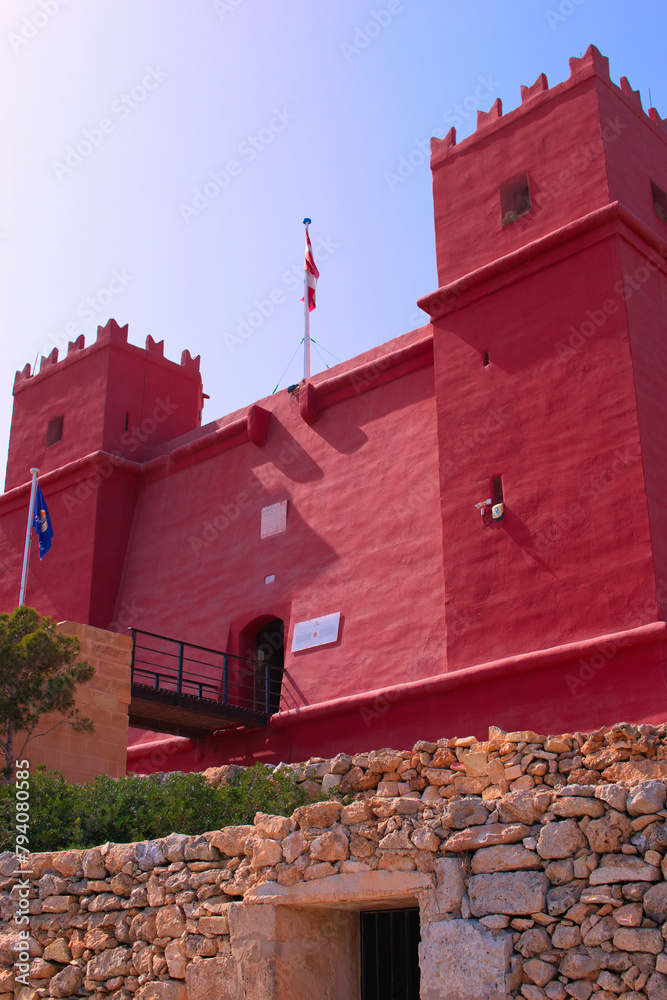 St Agatha’s Tower (The Red Tower) - Mellieha - Malta .The red tower ...