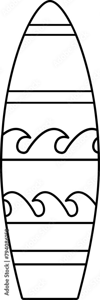 surfboard outline vector. surfboard black line svg. surfboard coloring ...