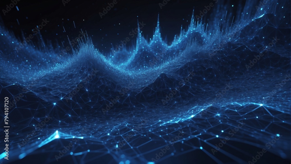 Abstract Cobalt Blue Digital Background with Glittering Cobalt Blue ...