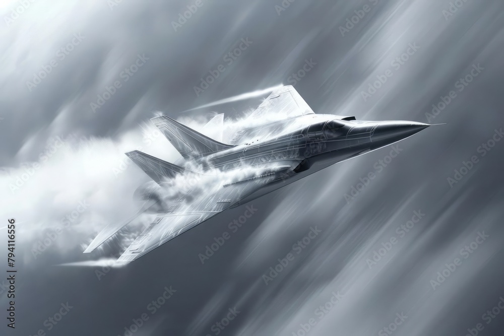 Conceptual supersonic jet breaking the sound barrier, aerodynamics at ...