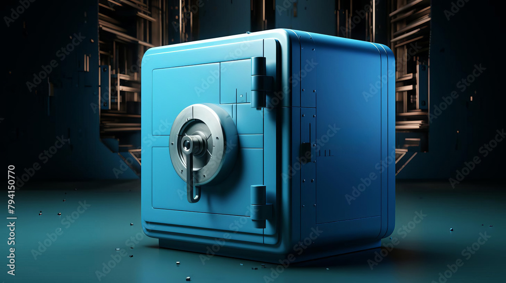 Conceptual advertisement for a security company showing a 3D minimalist ...