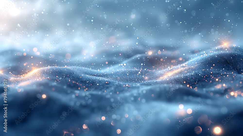 Create a high-resolution digital image of a serene particle field ...