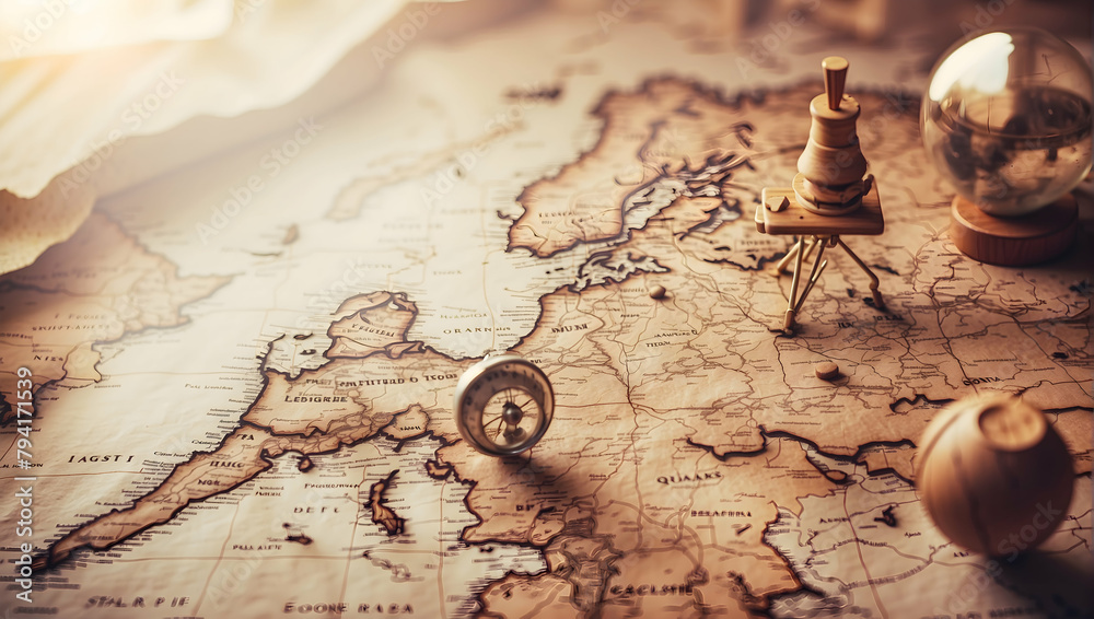 Abstract Map Themed Wallpaper Featuring Expedition Echoes in a Photo ...