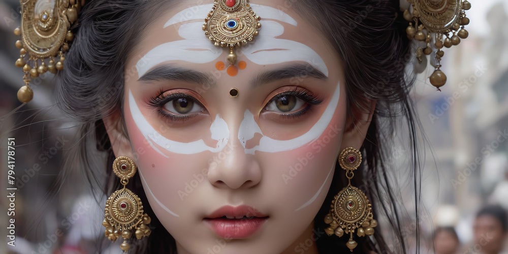 portrait of a girl in a traditional Indian outfit. An image of the ...