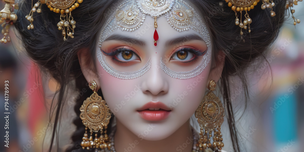 portrait of a girl in a traditional Indian outfit. An image of the ...