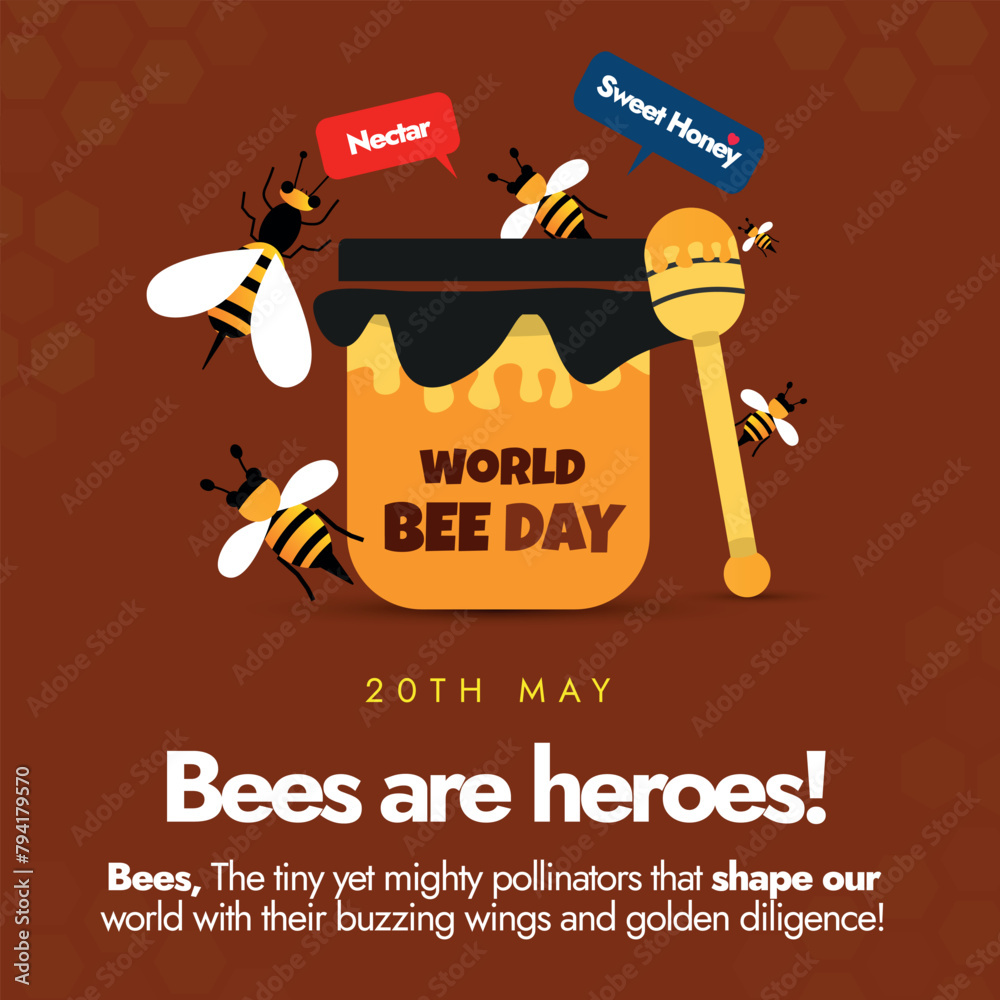 World Bee day 20th May 2024. World Bee day social media banner with ... World Bee day 20th May 2024. World Bee day social media banner with ...