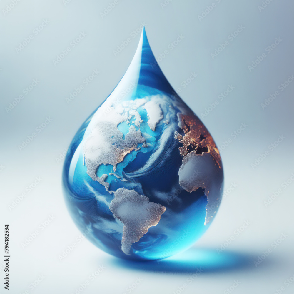 The planet earth is represented as a drop of water. World Water Day ...