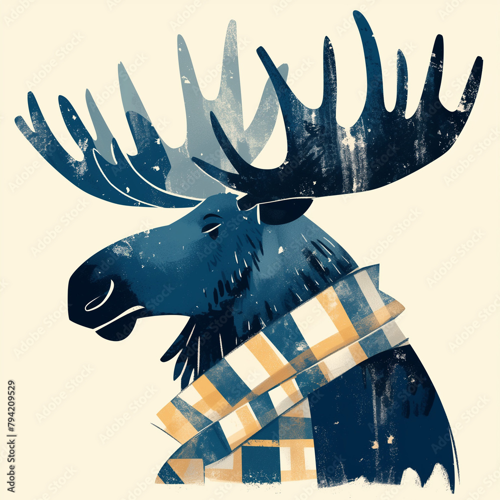 Elk moose badge for t-shirt design. Animal elk moose concept poster ...