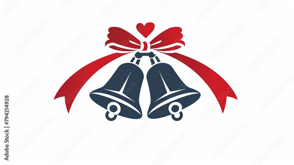 Icon of wedding bells, classic and joyful, representing the celebration ...