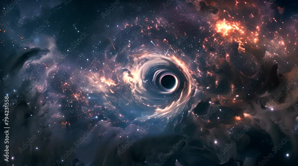 Supermassive black hole rotation Loop with twinkle stars - Rotating ...