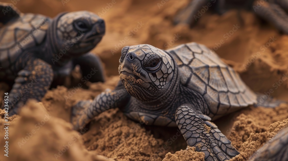 Loggerhead Baby Sea Turtles Hatching in Sri Lankan Turtle Farm ...