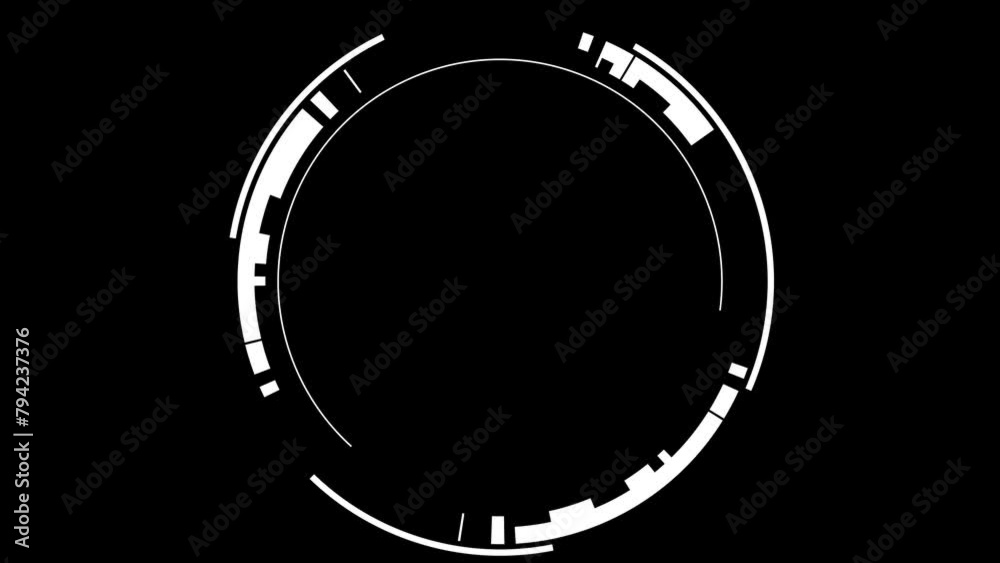 Loading animation or progress bar HUD element digital - pending loading screen - loop with ...