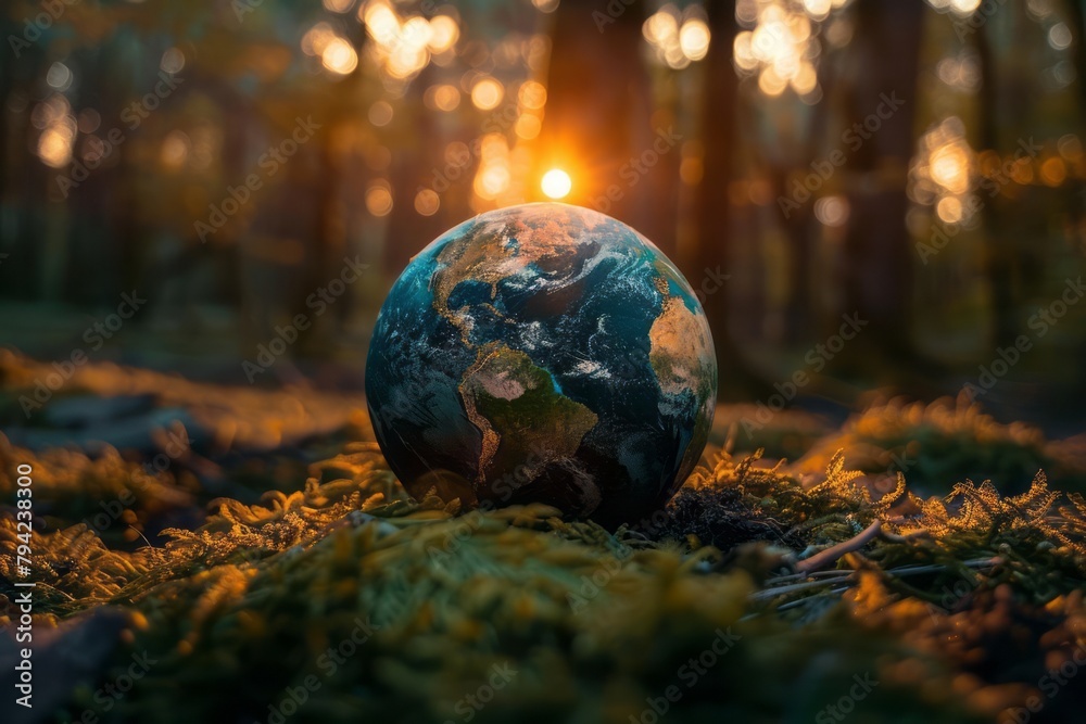 AI environmental monitoring, climate analysis, predictive algorithms, Earth care Stock Photo ...