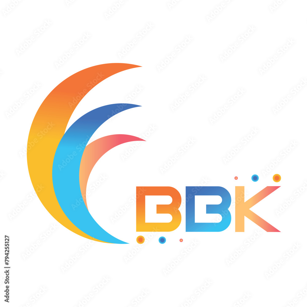 PrintBBK letter technology Web logo design on white background. BBK ...