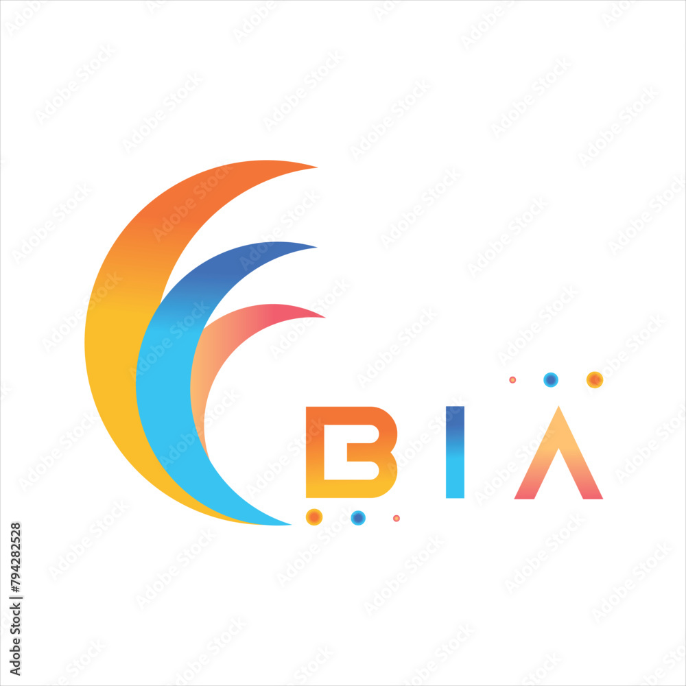 BIA letter technology Web logo design on white background. BIA uppercase monogram logo and ...