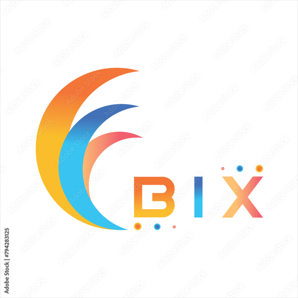 BIX letter technology Web logo design on white background. BIX ...