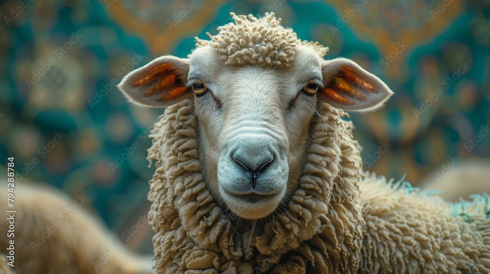 The sheep is the symbol of Eid al-Adha for Muslims. Stock Photo | Adobe ...