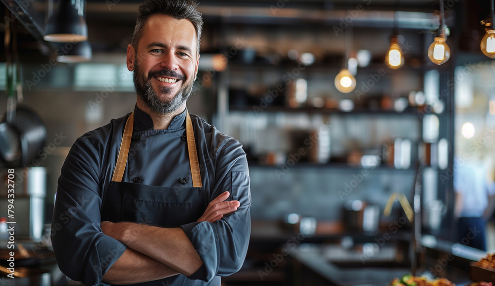 chief, cooking, food, portrait of a man, man with uniform, professional ...