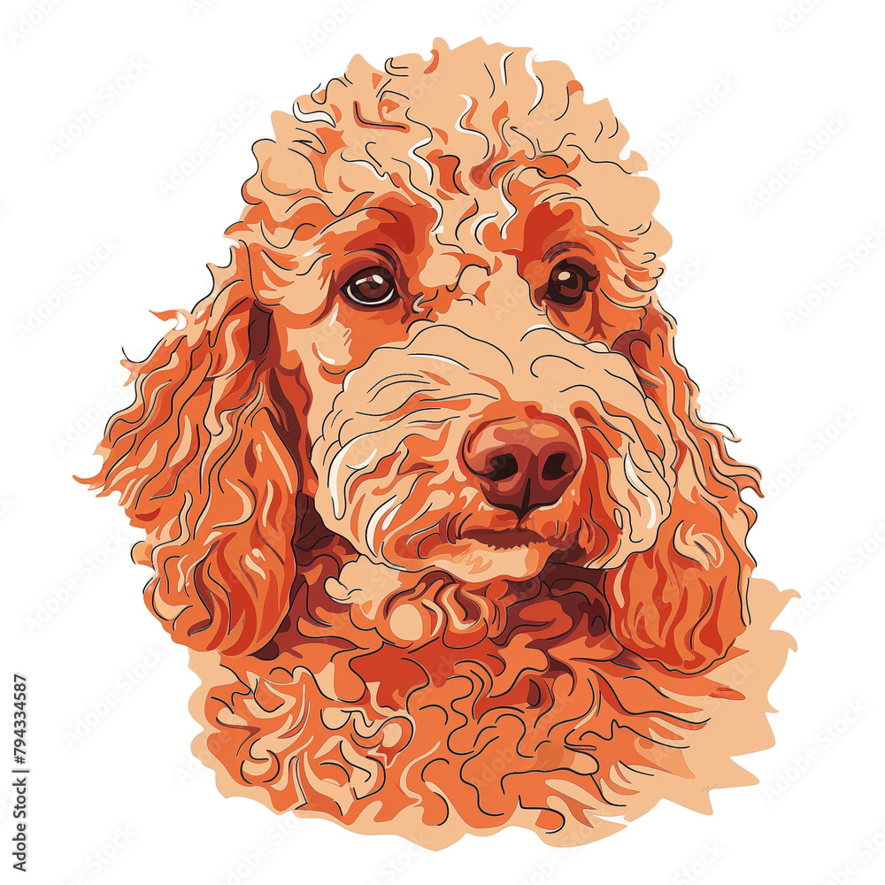 beautiful portrait of a poodle, isolated on a transparant background ...