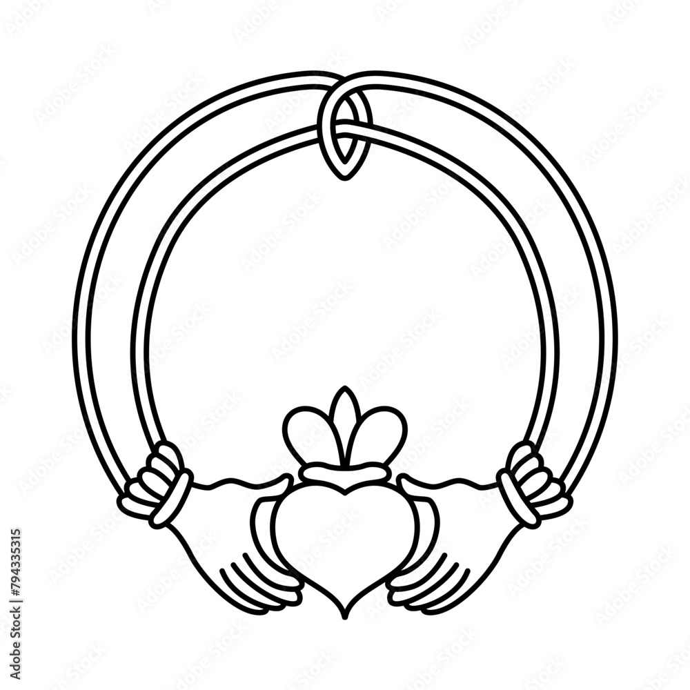 The Claddagh symbol vector illustration. Traditional symbol of love ...