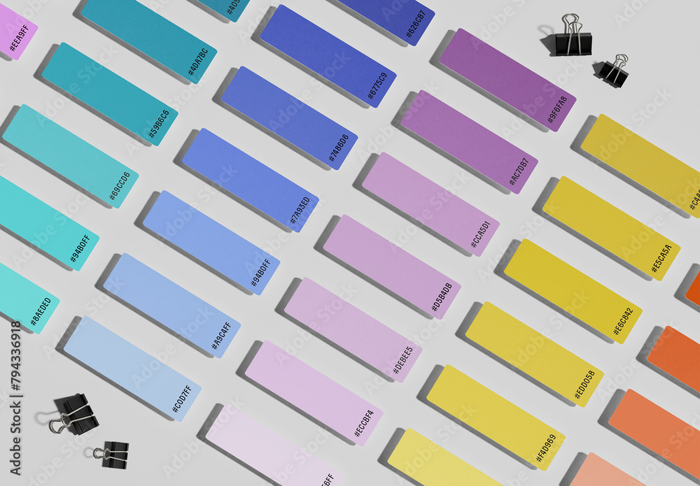Mosaic of Color Palette Cards Mockup Stock Template | Adobe Stock