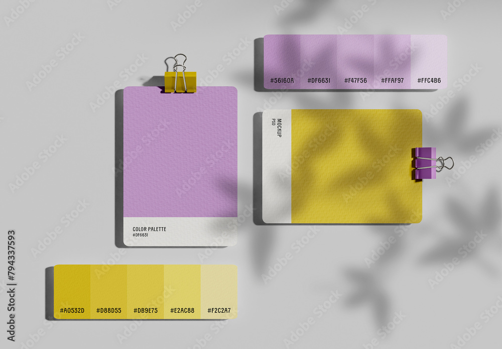 Top View of Color Palette Mockup plantilla de Stock | Adobe Stock