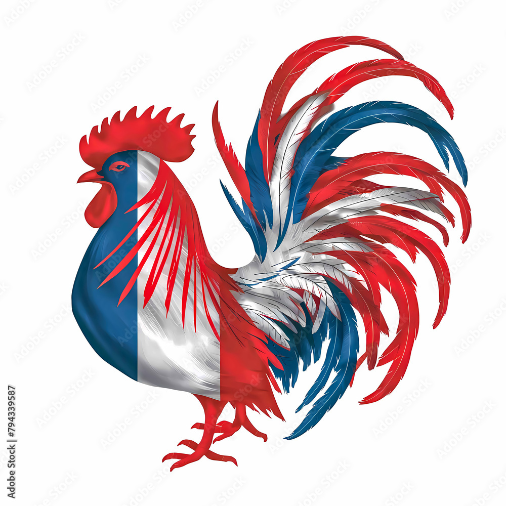 Vibrabt creative illustration of rooster, french cock isolated on white ...