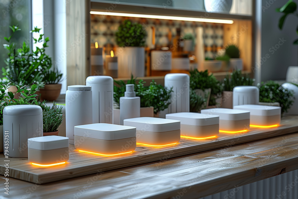 Realistic 3D models displaying product packaging designs from multiple ...