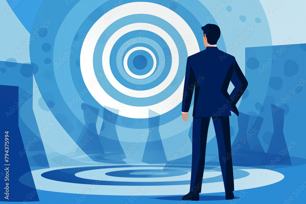 Business graphic vector modern style illustration of a business person ...