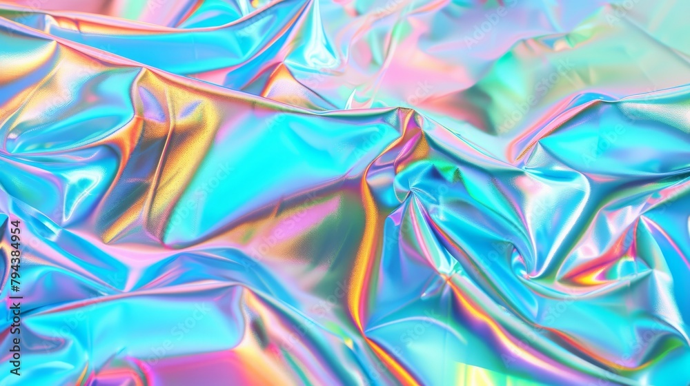 Holographic iridescent surface wrinkled foil pastel. Real Hologram ...